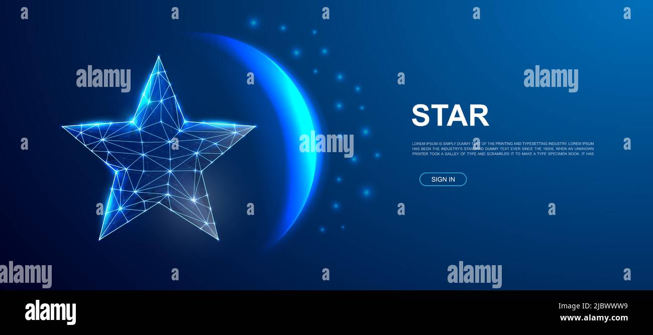 Star 3d polygonal symbol for landing page template. Low poly Feedback ...