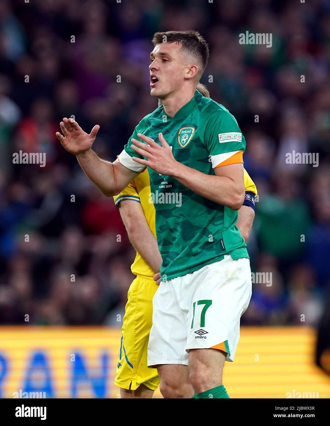 Republic of Ireland's Jason Knight reacts to a missed chance during the ...