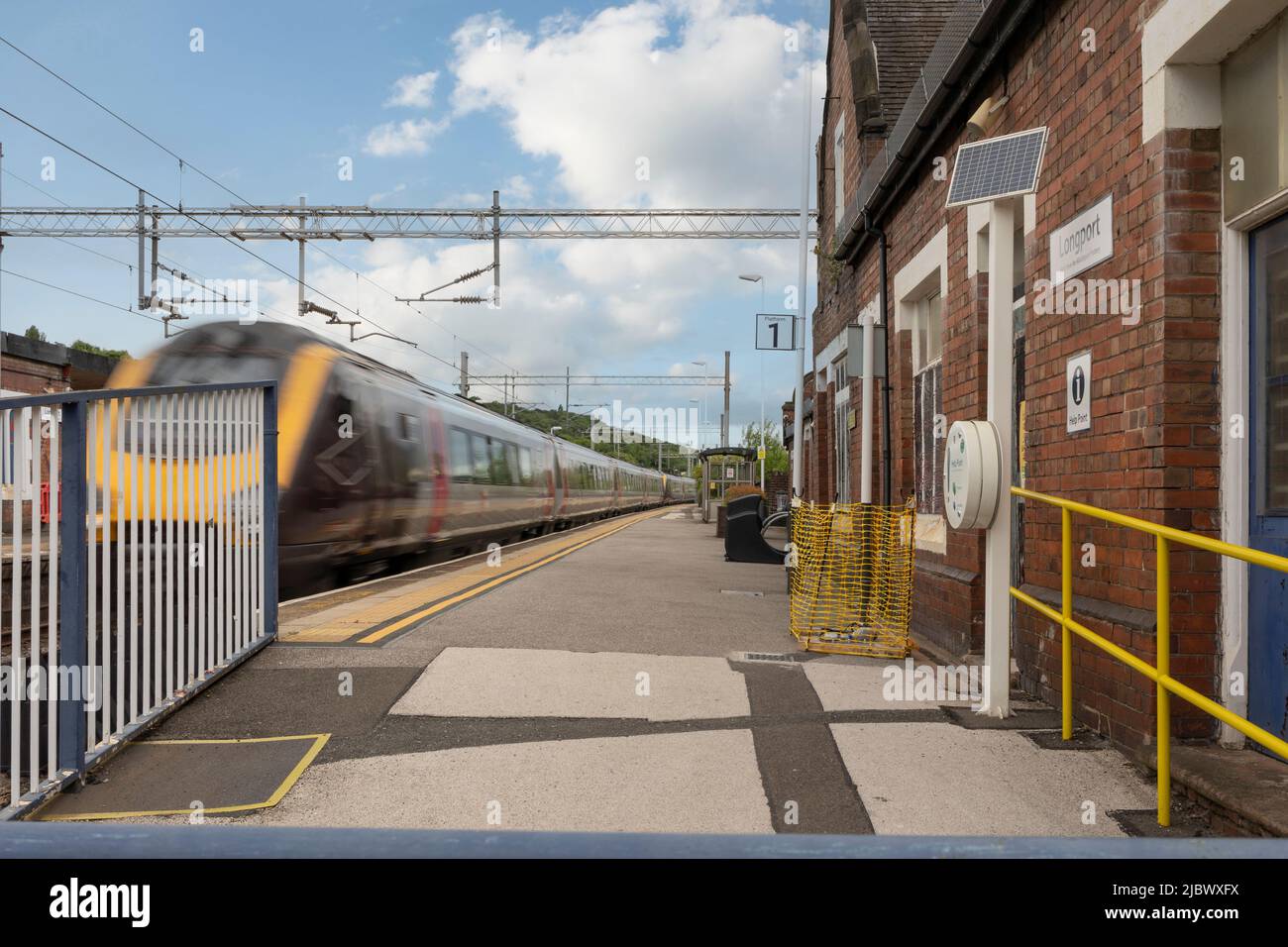 Longport, Stoke on Trent United kingdom June 08 2022 speeding train ...