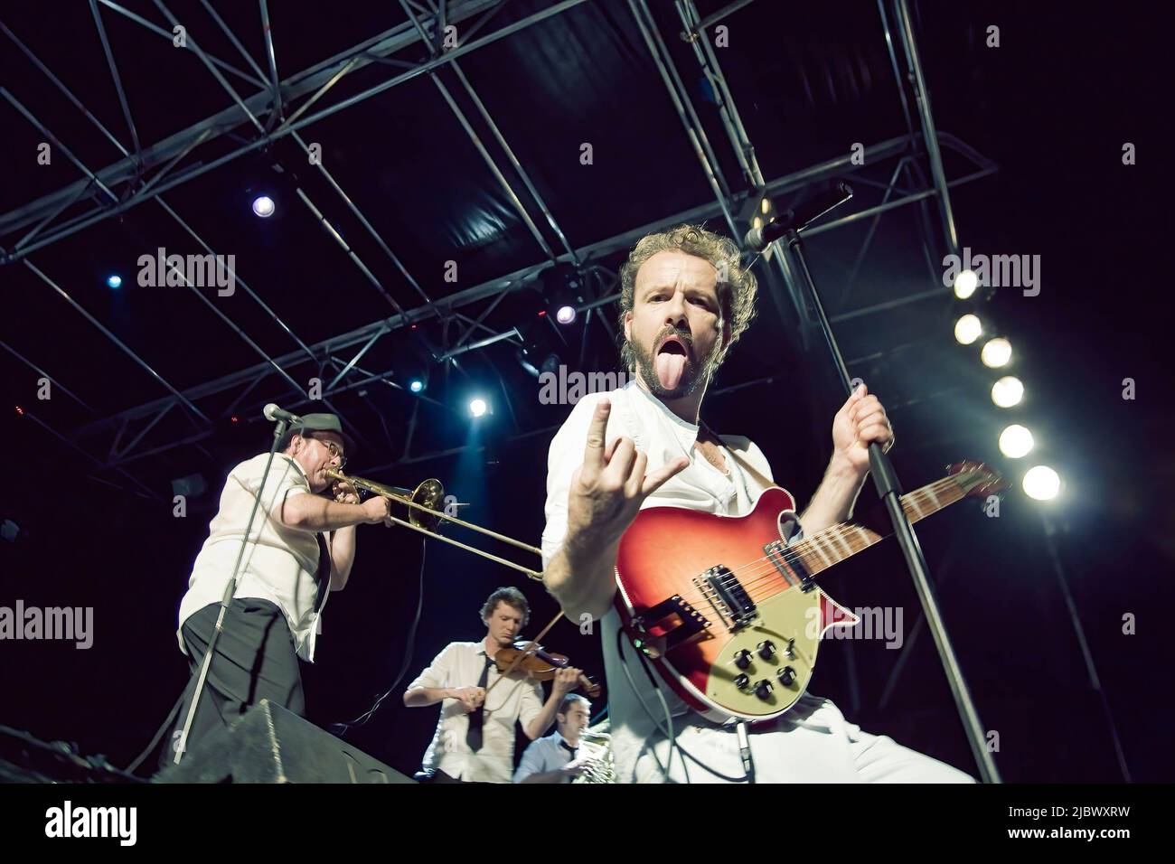 Stefan Hantel better known by his stage name Shantel and Bucovina Club Orkestar perform on stage ...