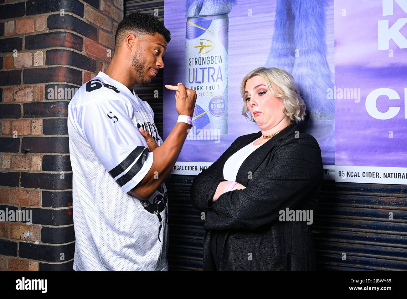 EDITORIAL USE ONLY Theo Campbell (left) and Rachel Spicer face off ...