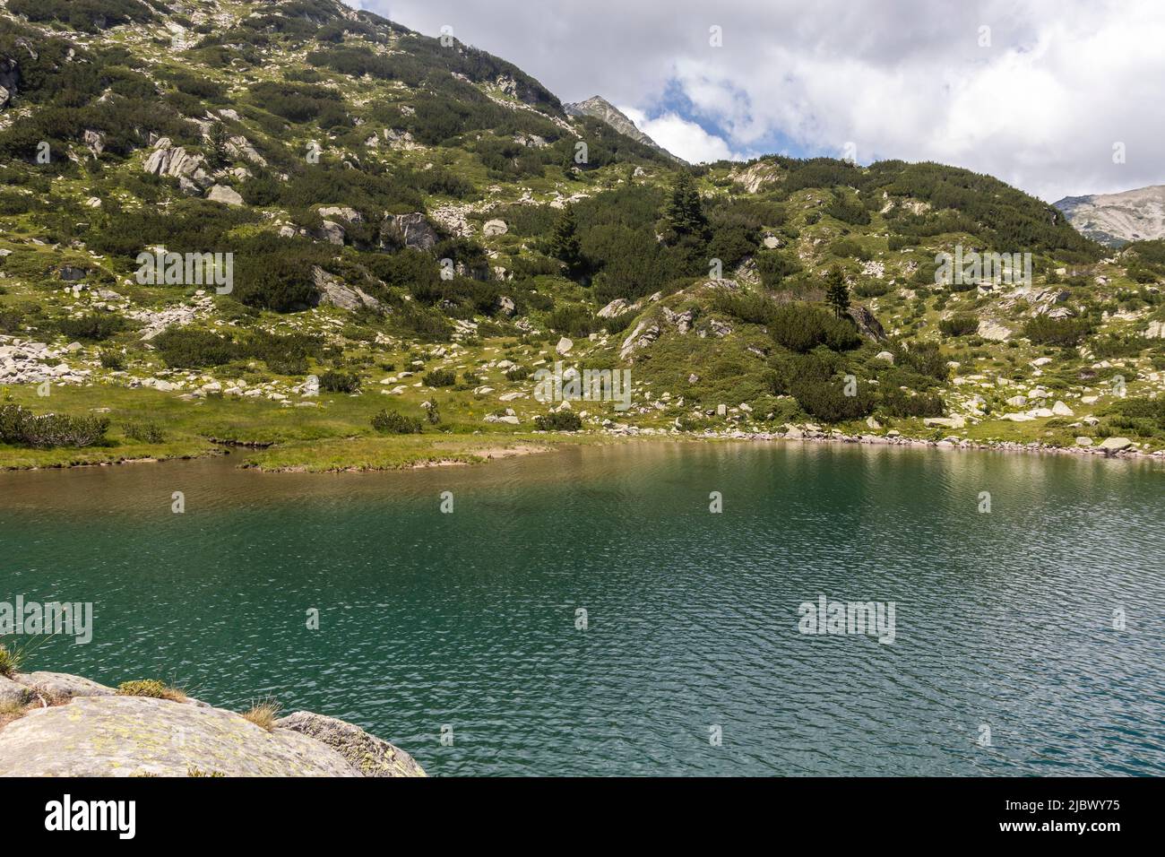 Amazing summer Landscape of Pirin Mountain and Fish Banderitsa lake ...