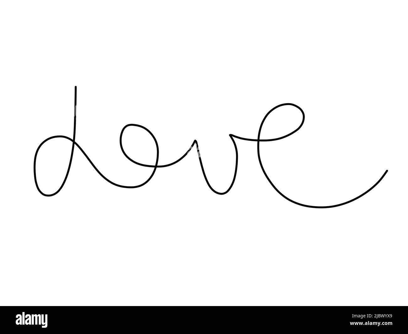 LOVE word hand drawn lettering. . Valentine s Day Stock Photo - Alamy