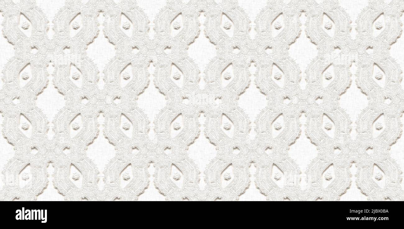 White on White linen lace effect border background. Minimal stylish ...