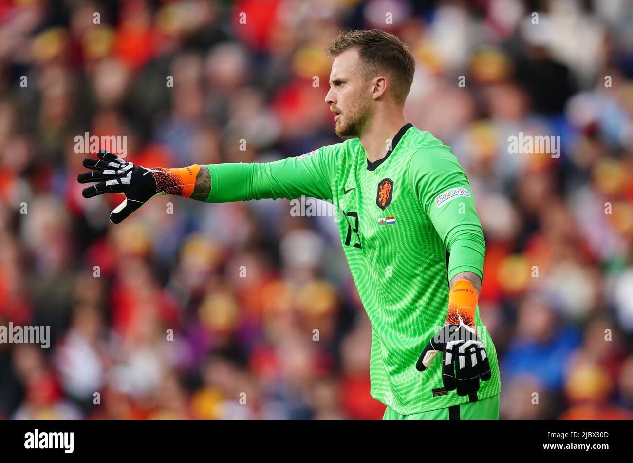 Netherlands goalkeeper Mark Flekken during the UEFA Nations League ...