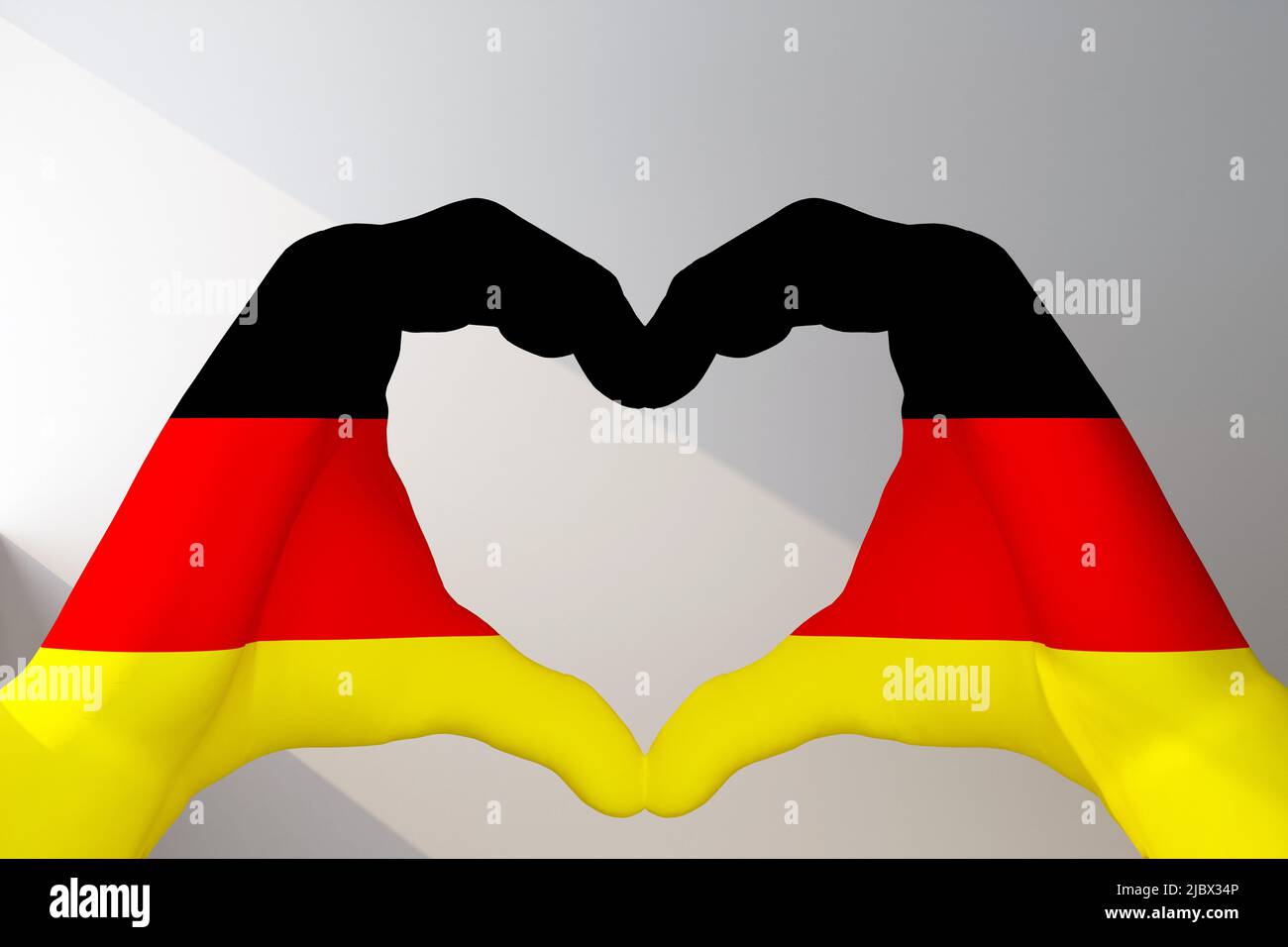 hands in heart gesture painted in flag Germany. 3d rendering Stock ...