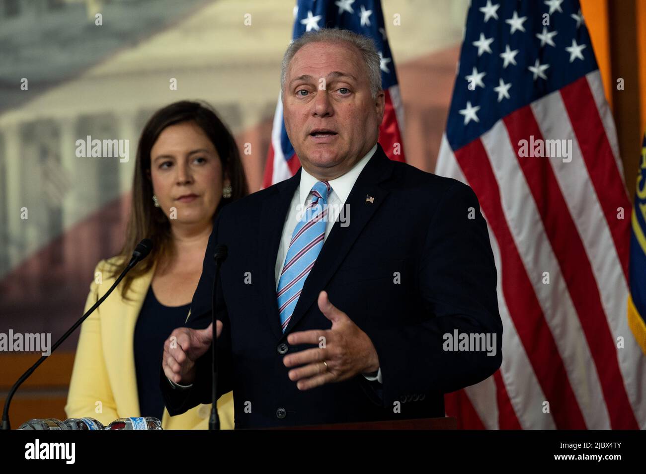 U.S. Representative Steve Scalise (R-LA) speaking at a press conference ...