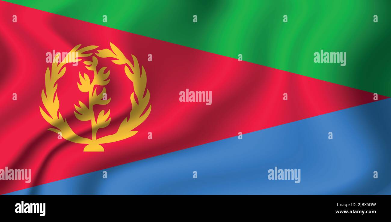 Flag of Eritrea. Eritrean national symbol in official colors. Template icon. Abstract vector ...