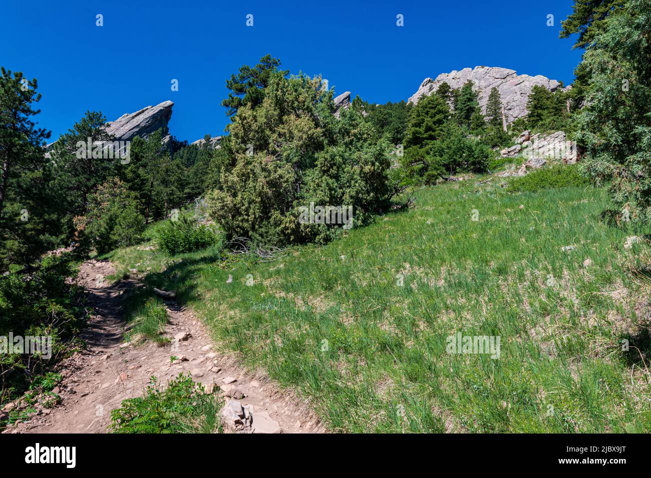 Second Flatiron as viewed from the Flatirons Trail in Chautauqua Park ...