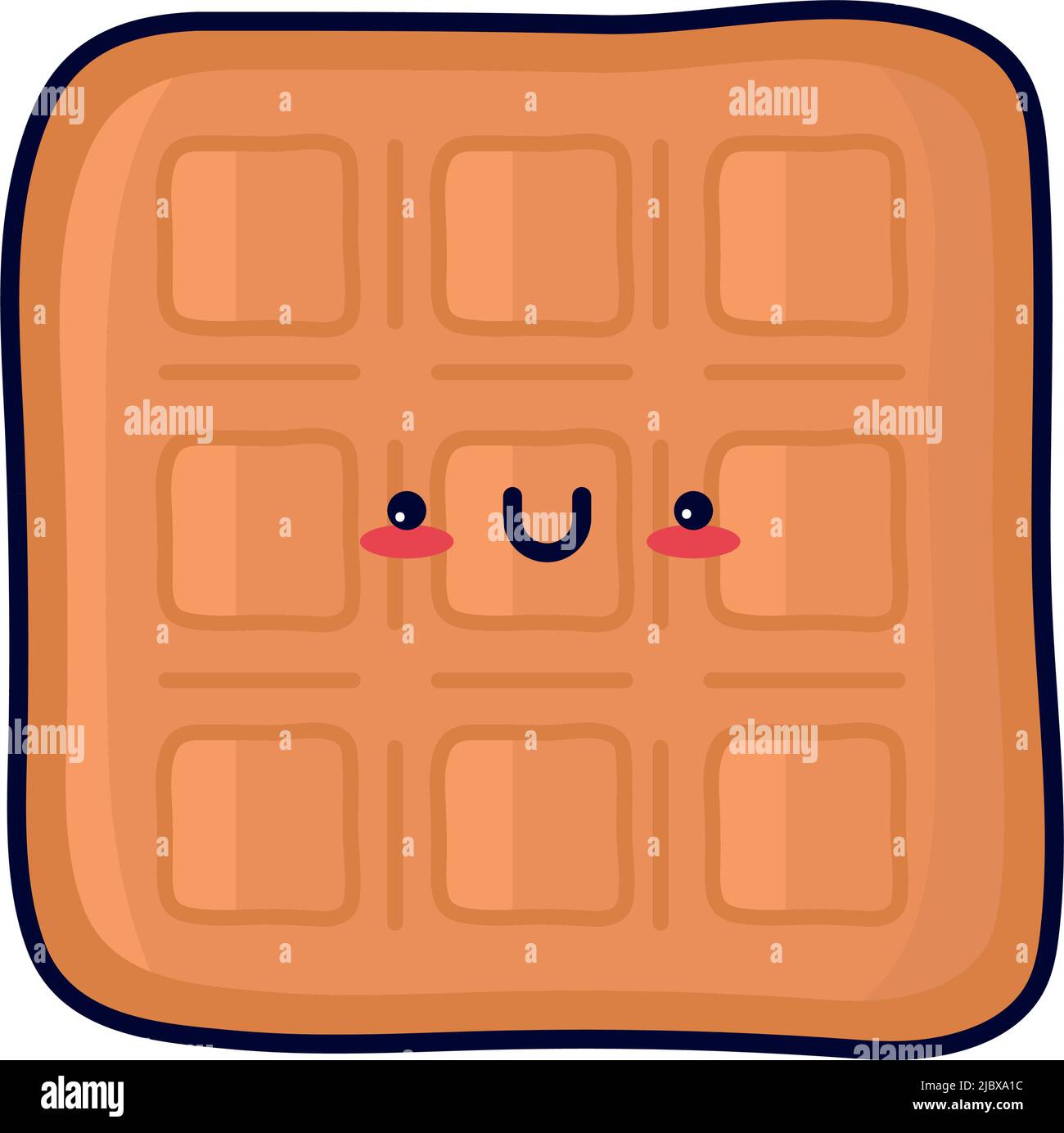 kawaii food waffle Stock Vector Image & Art - Alamy