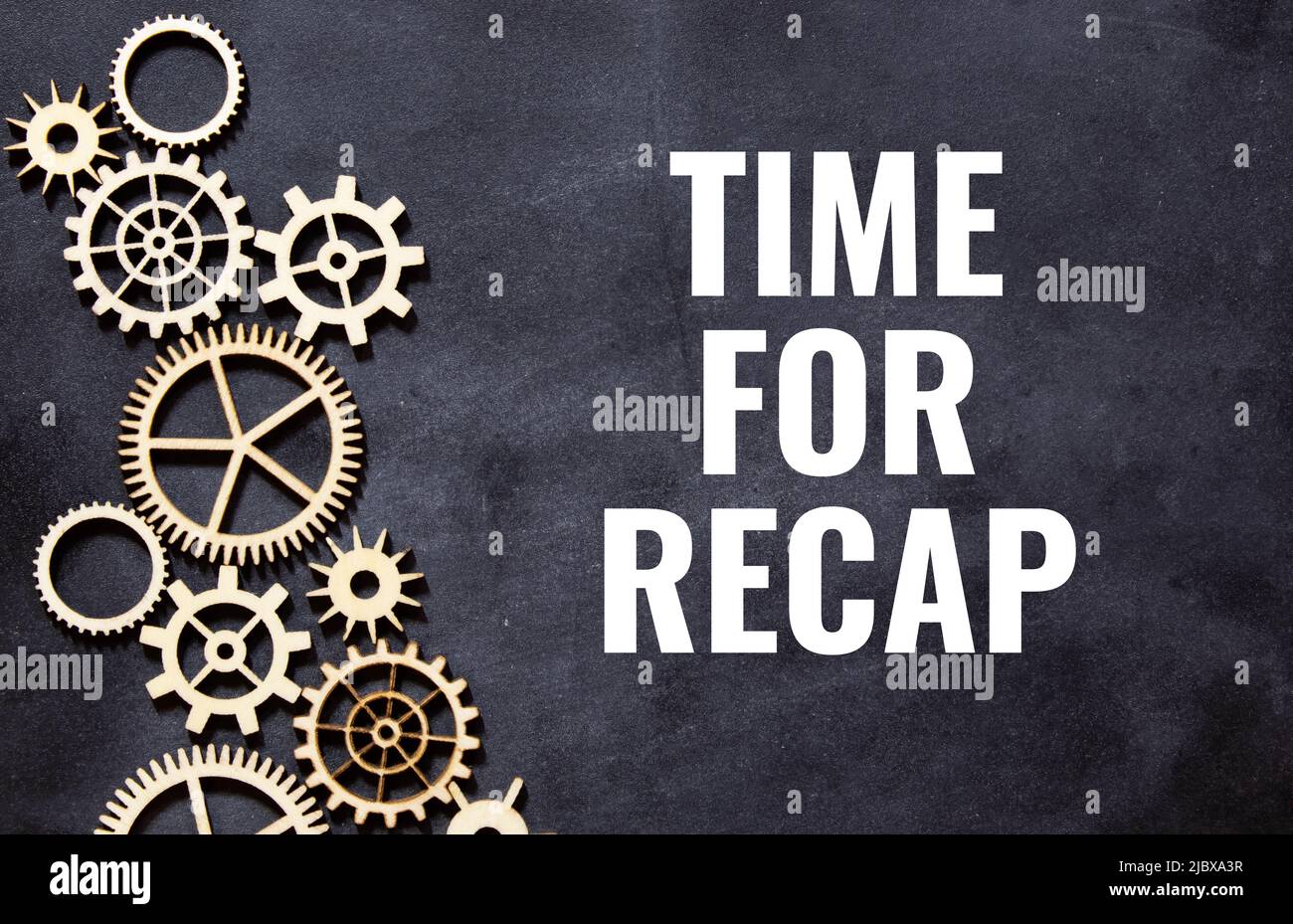 A sheet of craft paper with TIME FOR RECAP text attached to a white ...