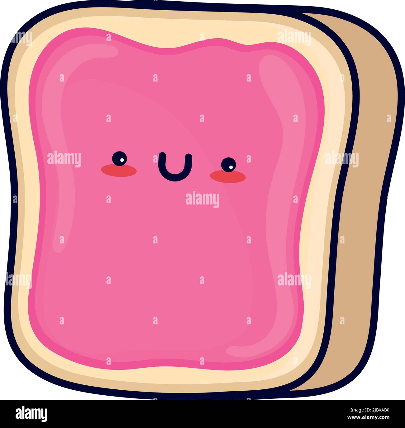 kawaii food bread with jam Stock Vector Image & Art - Alamy