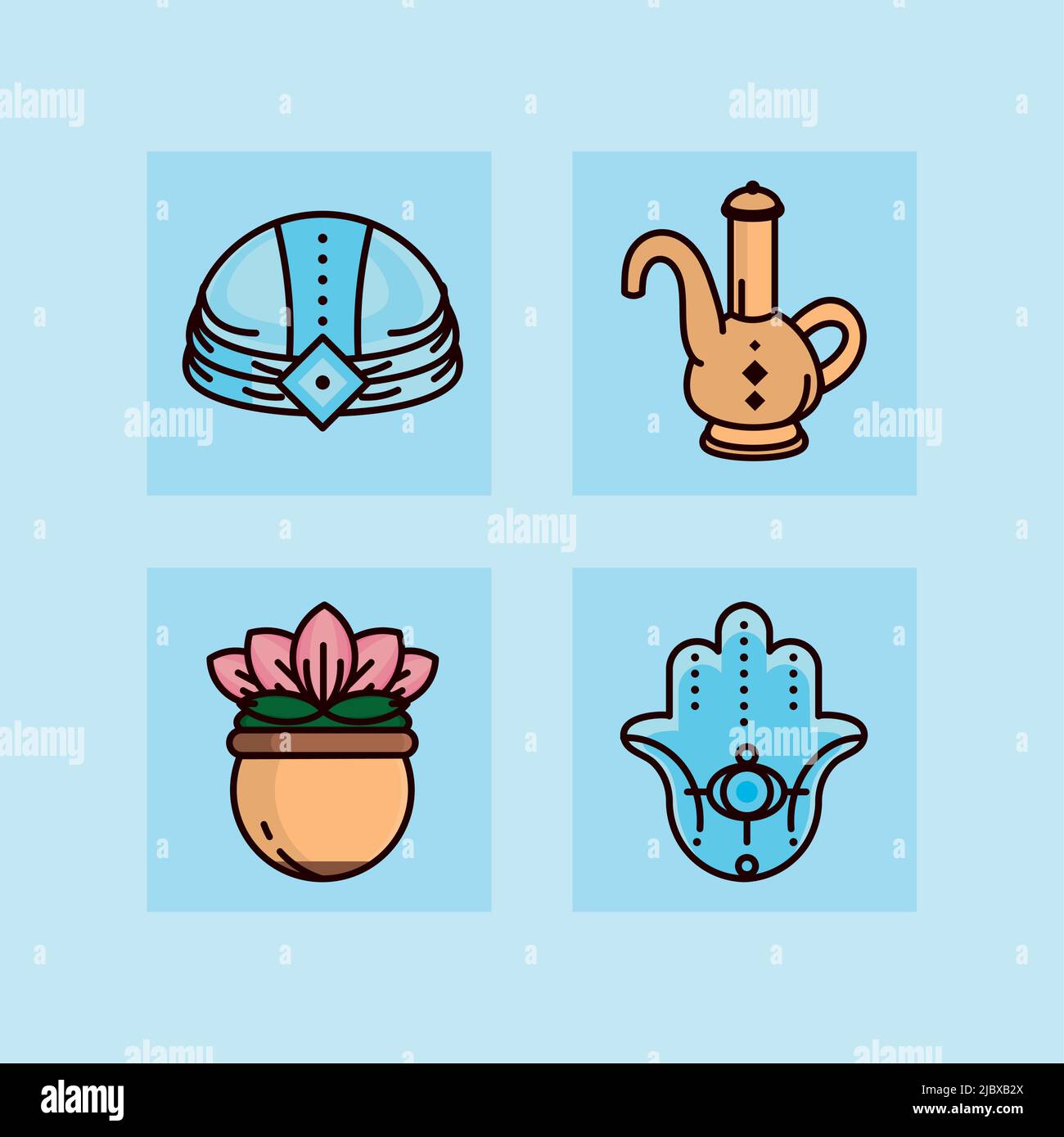 set of indian things Stock Vector Image & Art - Alamy