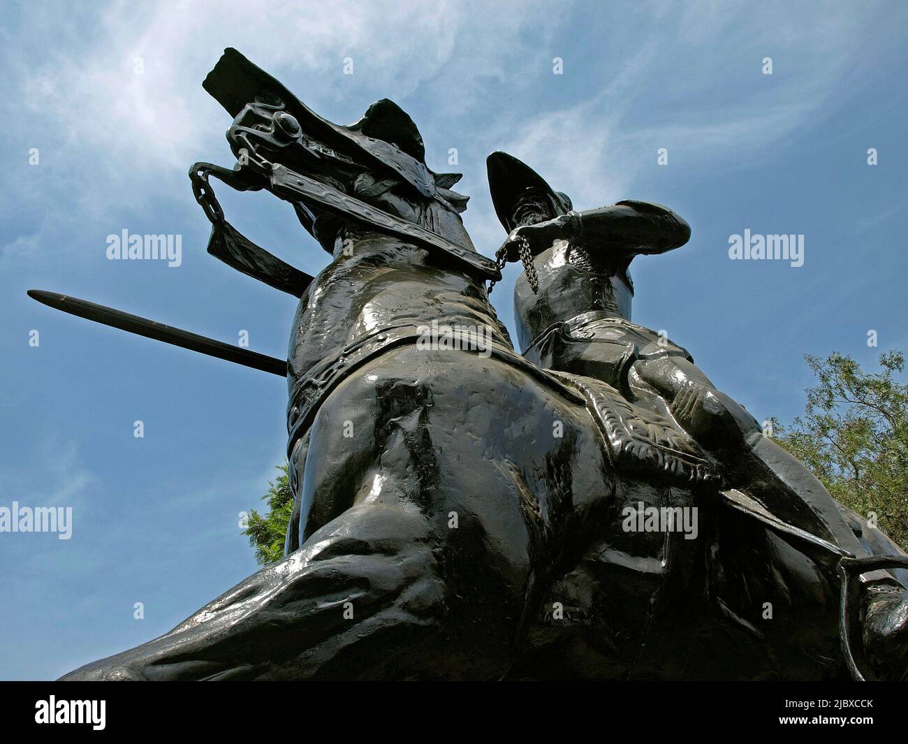 Equestrian statue of Francisco Pizarro, conqueror of Peru and founder ...