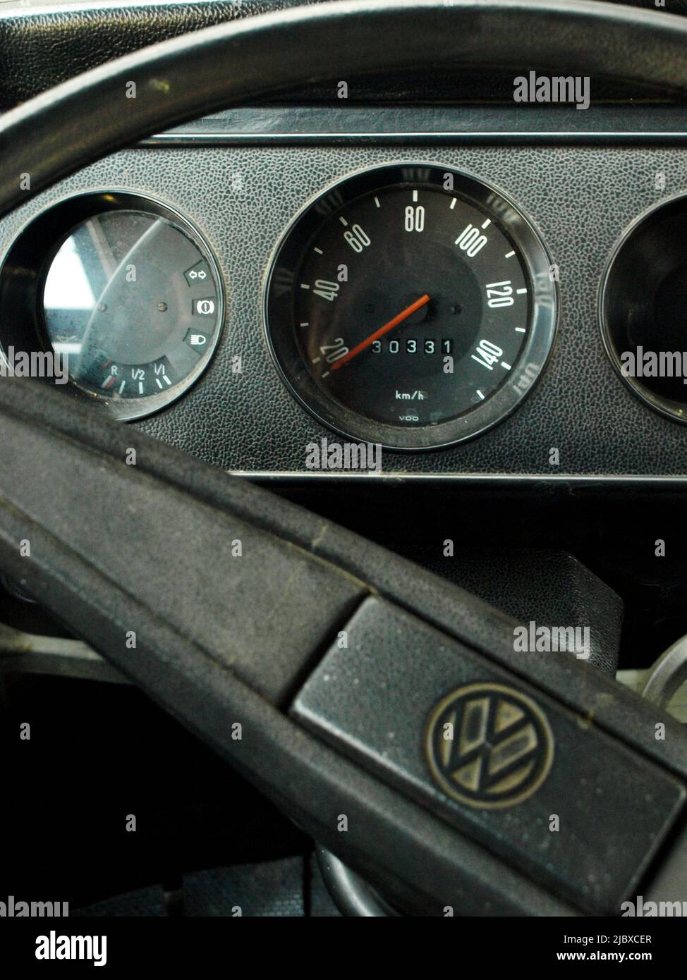 Inside view of a Volkswagen T2 14 windows Brazilian Kombi Stock Photo ...