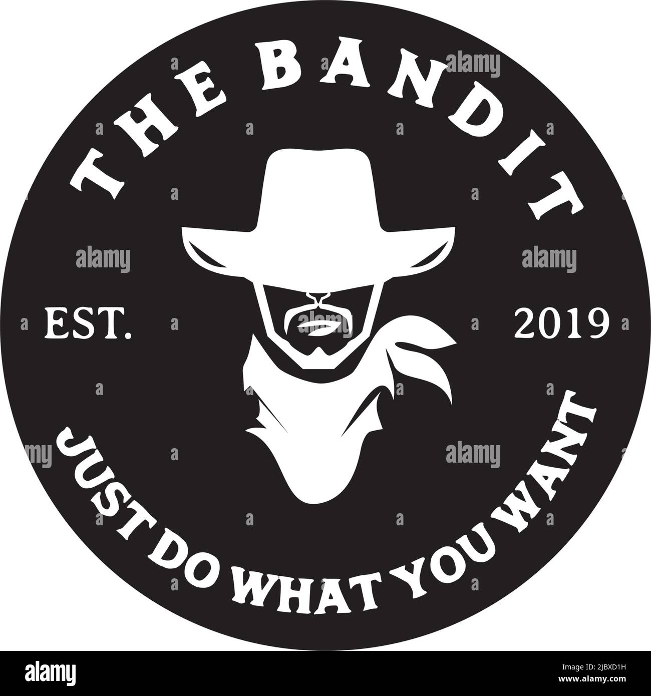 Bandit icon logo design inspiration vector illustration template Stock ...