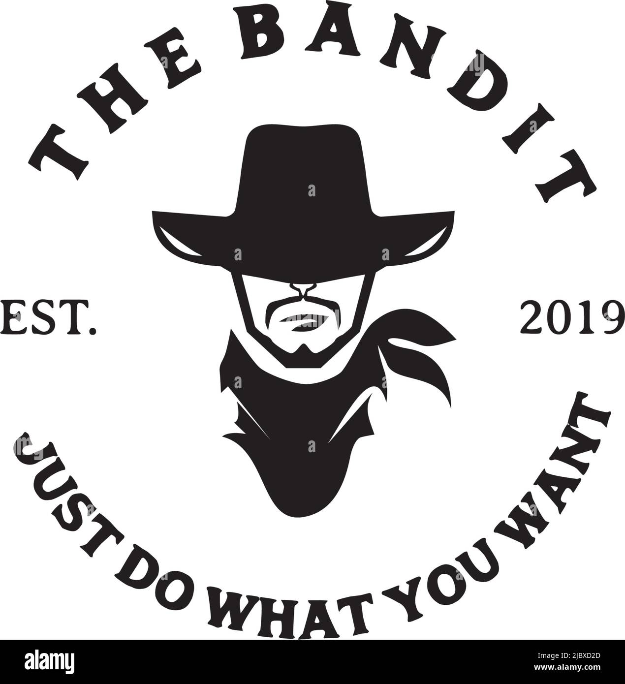 Bandit icon logo design inspiration vector illustration template Stock ...