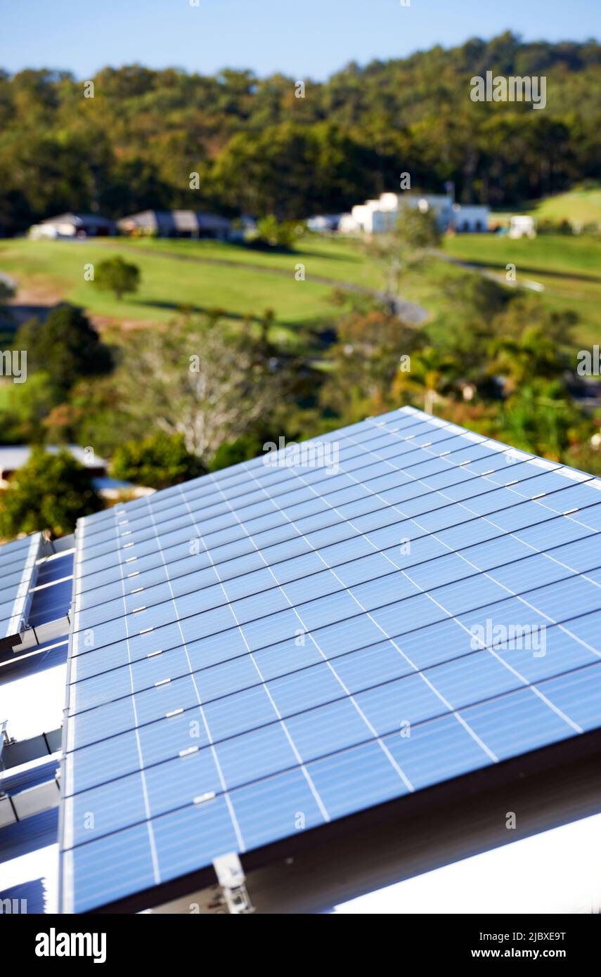 Close up of solar panel on roof of house Stock Photo - Alamy