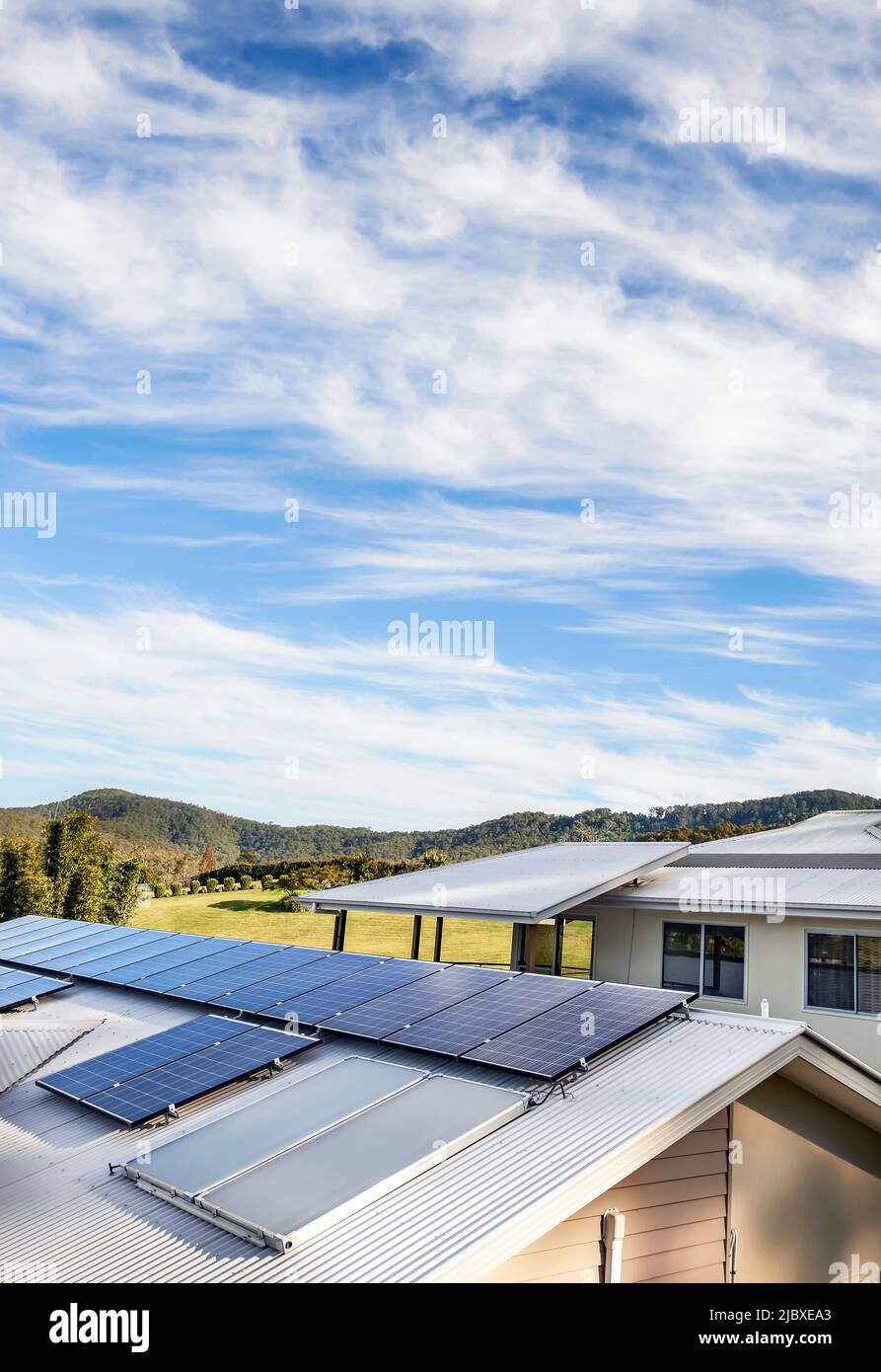 Close up of solar panel on roof of house Stock Photo - Alamy