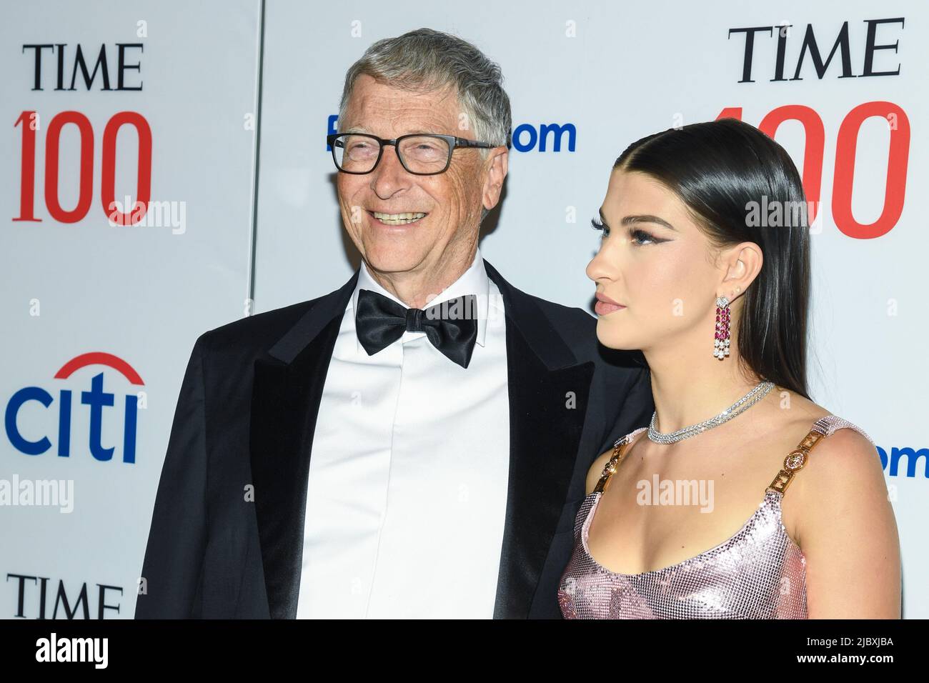 New York, NY, June 8, 2022. Bill Gates and Phoebe Adele Gates walking ...