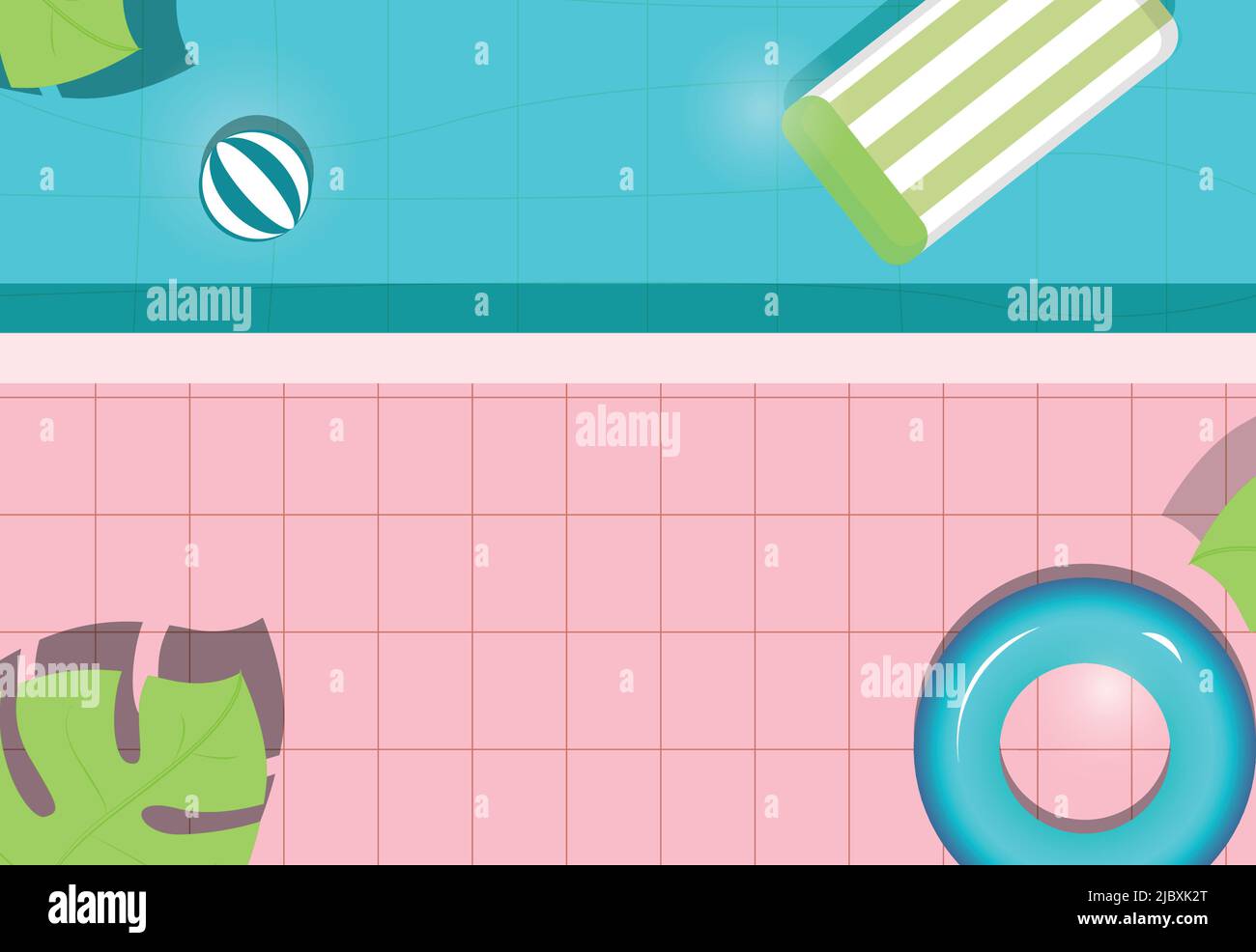 summer template on the background of the pool . view from above. Design ...