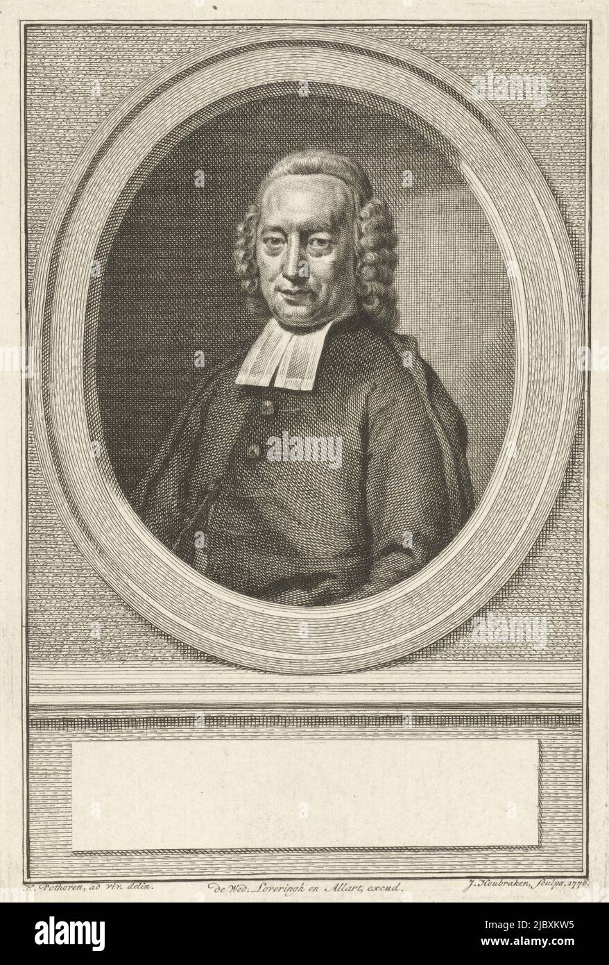 Bust to the left of Jacobus Hinlopen in an oval. The portrait rests on ...