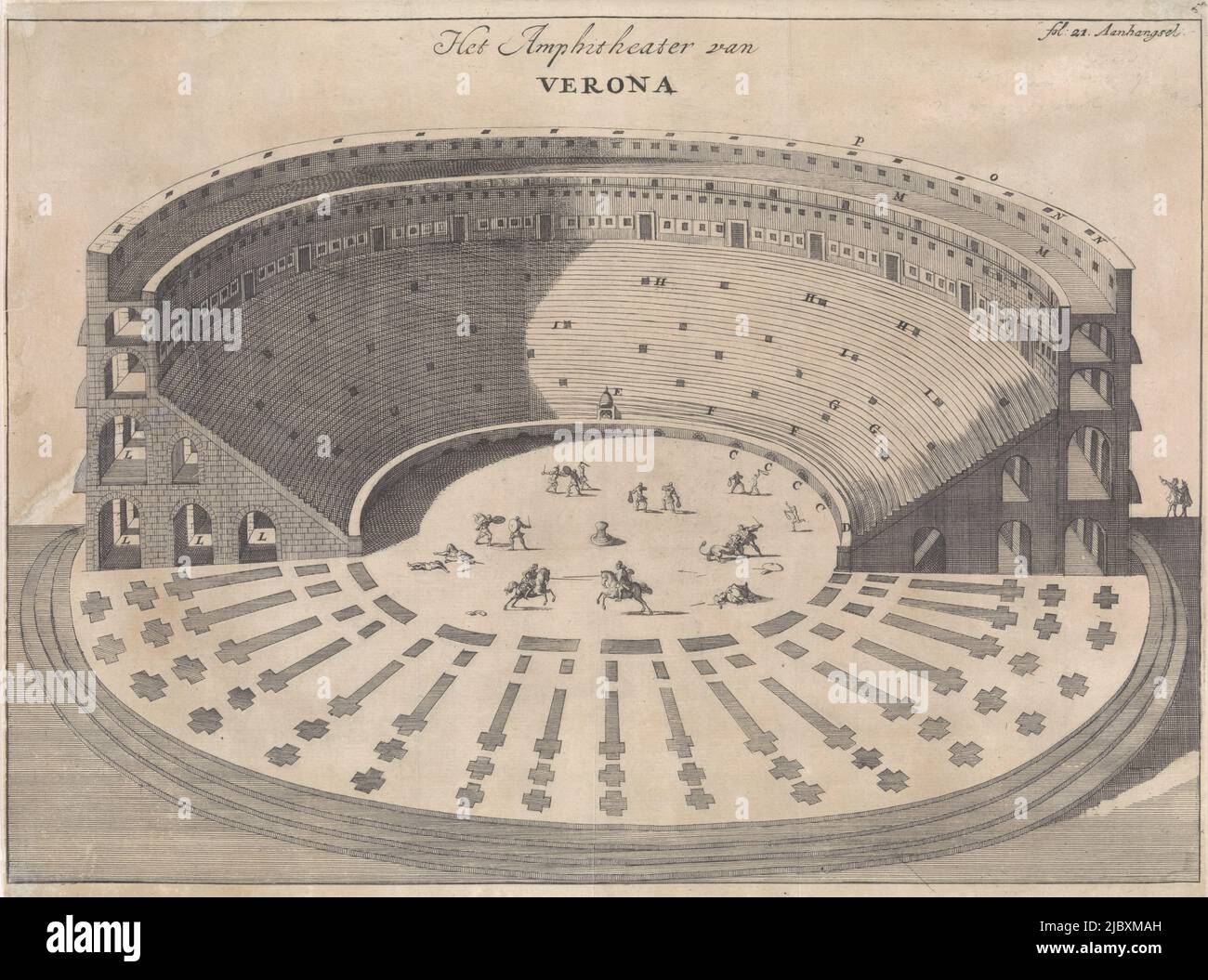 Print marked top right: fol: 21. Appendix, Amphitheatre at Verona The ...