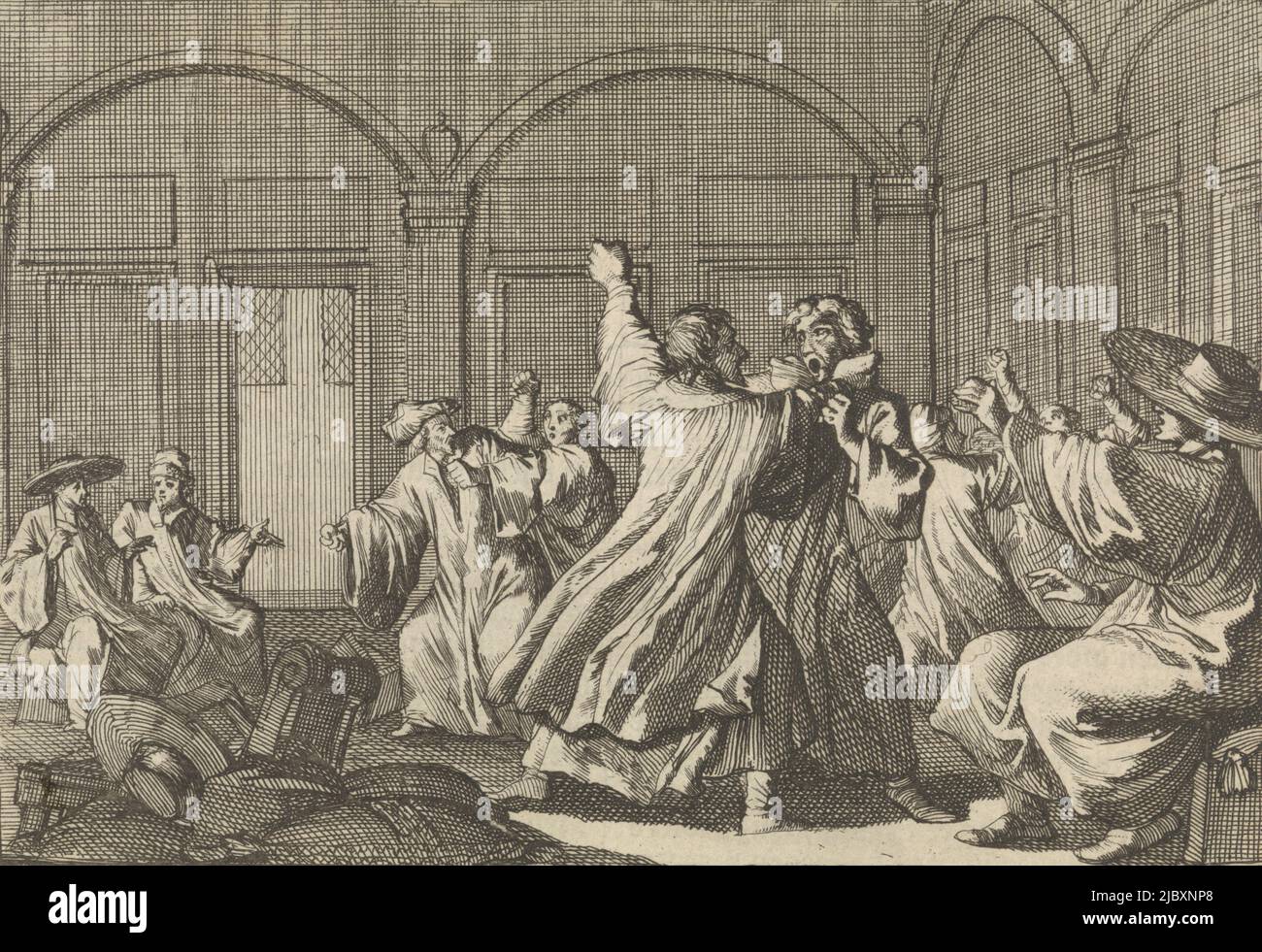 Conclave for the election of Pope Innocent X, 1644, print maker: Caspar ...