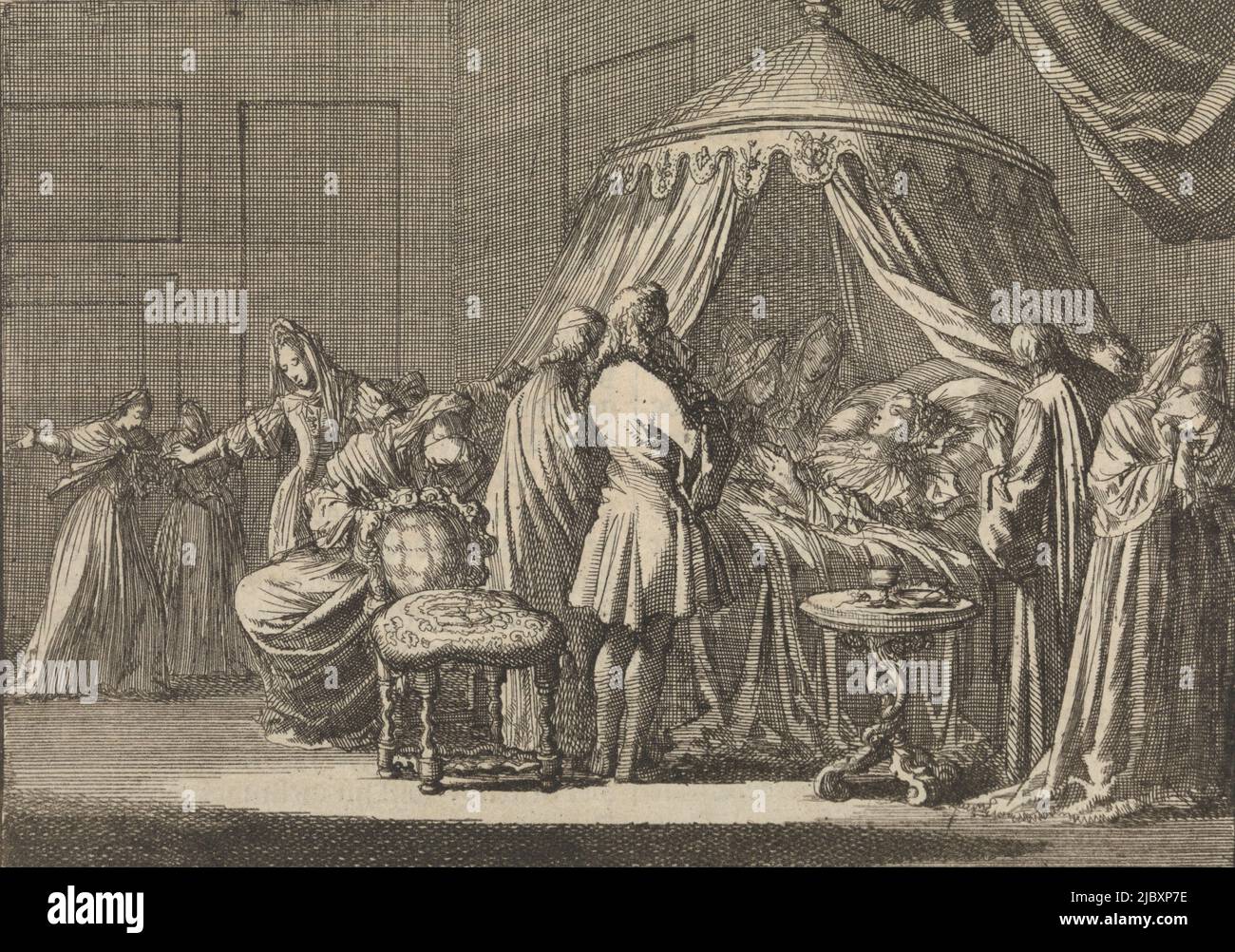 Death of Mary II Stuart, queen of England, 1695, print maker: Jan ...