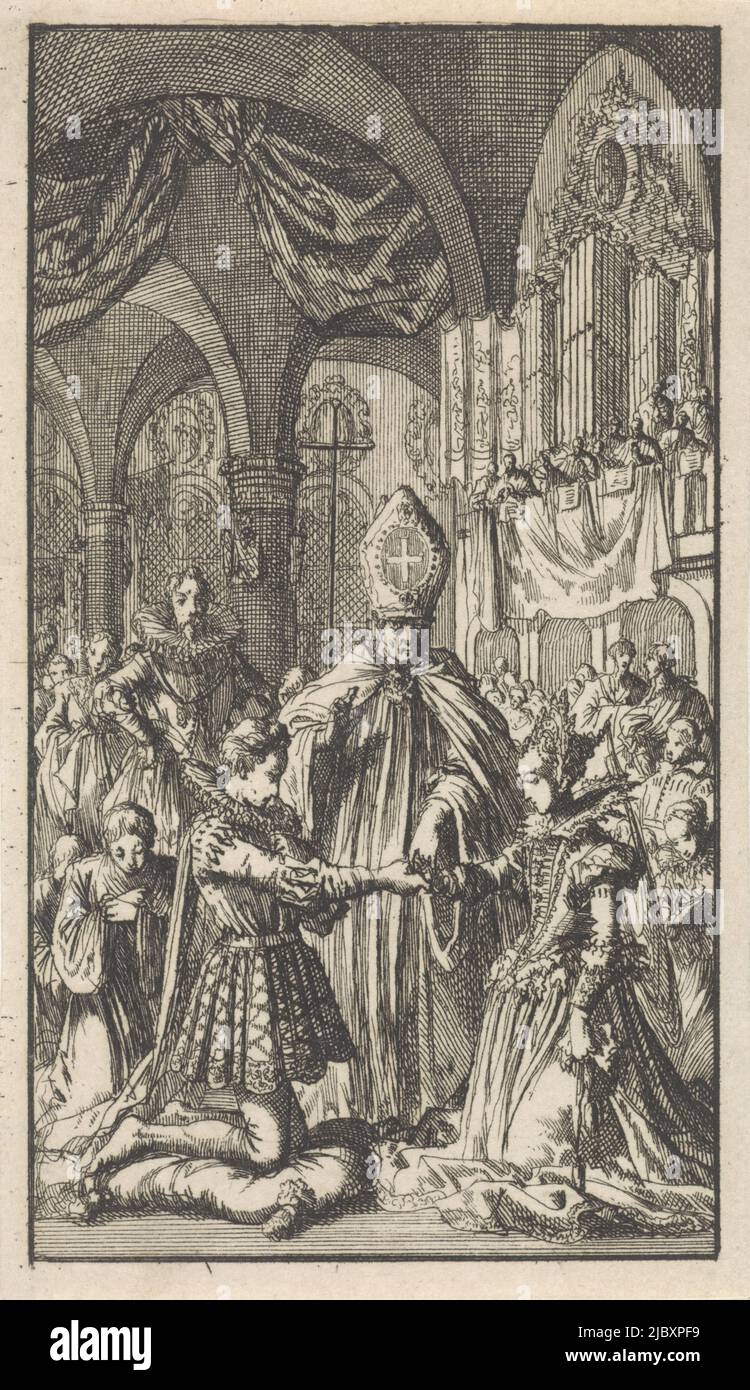 Crown Prince Philip and Princess Mary of Portugal kneel before each ...