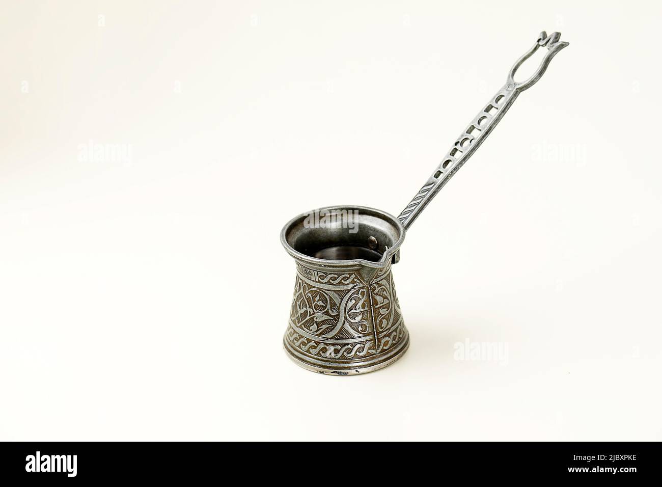 Ibrik Turkish Coffee Pot Isolated on White, Copy Space for Text Stock ...