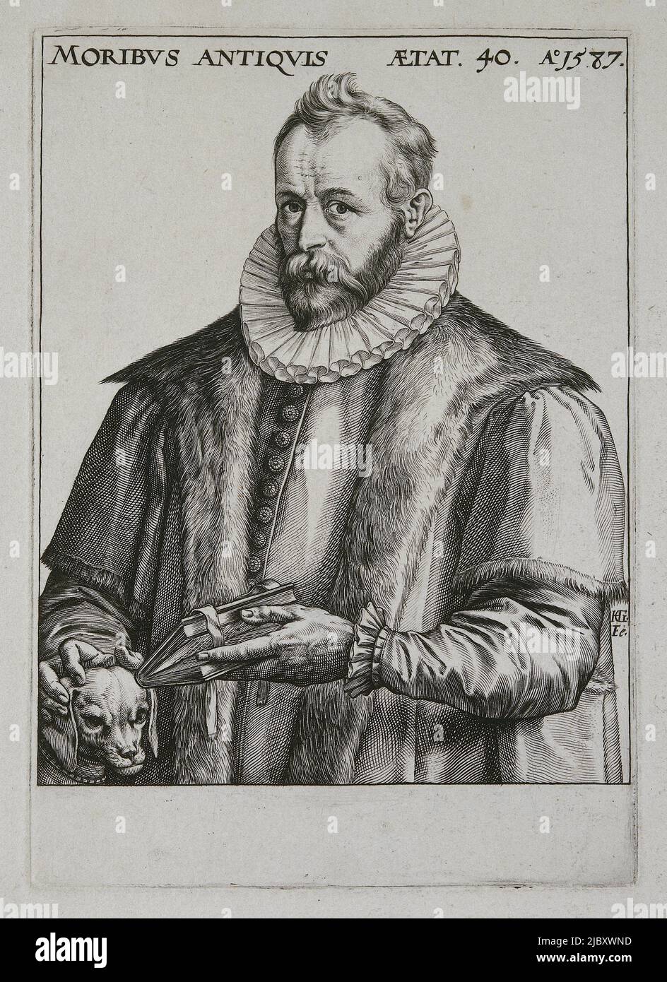 Portrait of the humanist and scholar Justus Lipsius (1547-1606). Shown ...