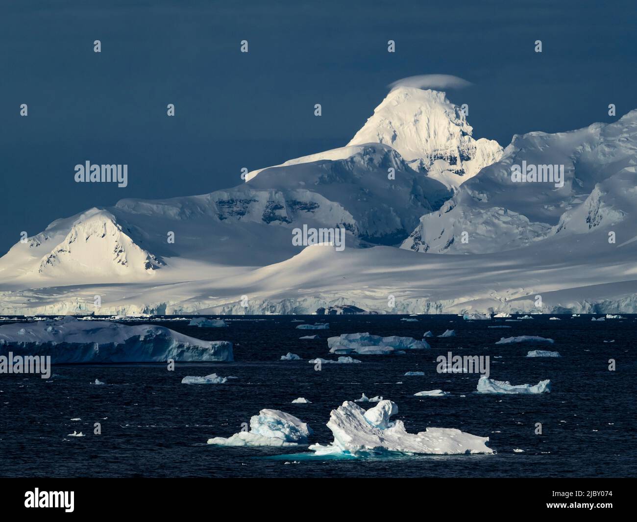 Dramatic light on the ice and glaciers on Anvers Island from Gerlache ...