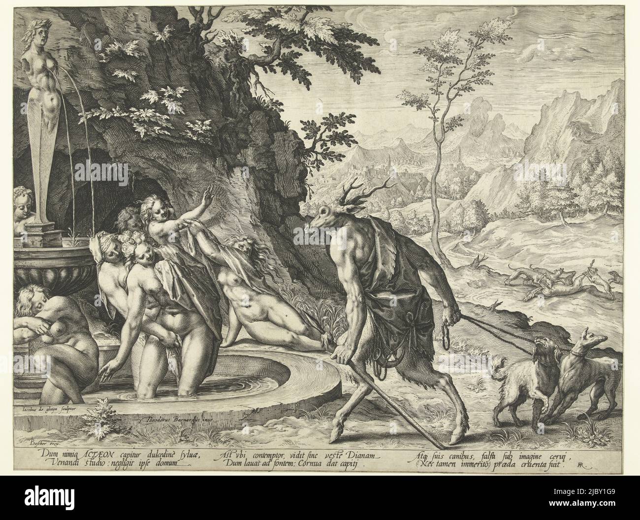 A man with the legs and head of a deer (Actaeon, changed shape for ...