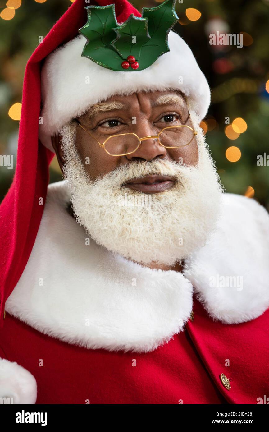Close up portrait of an elderly Black man with natural white beard ...