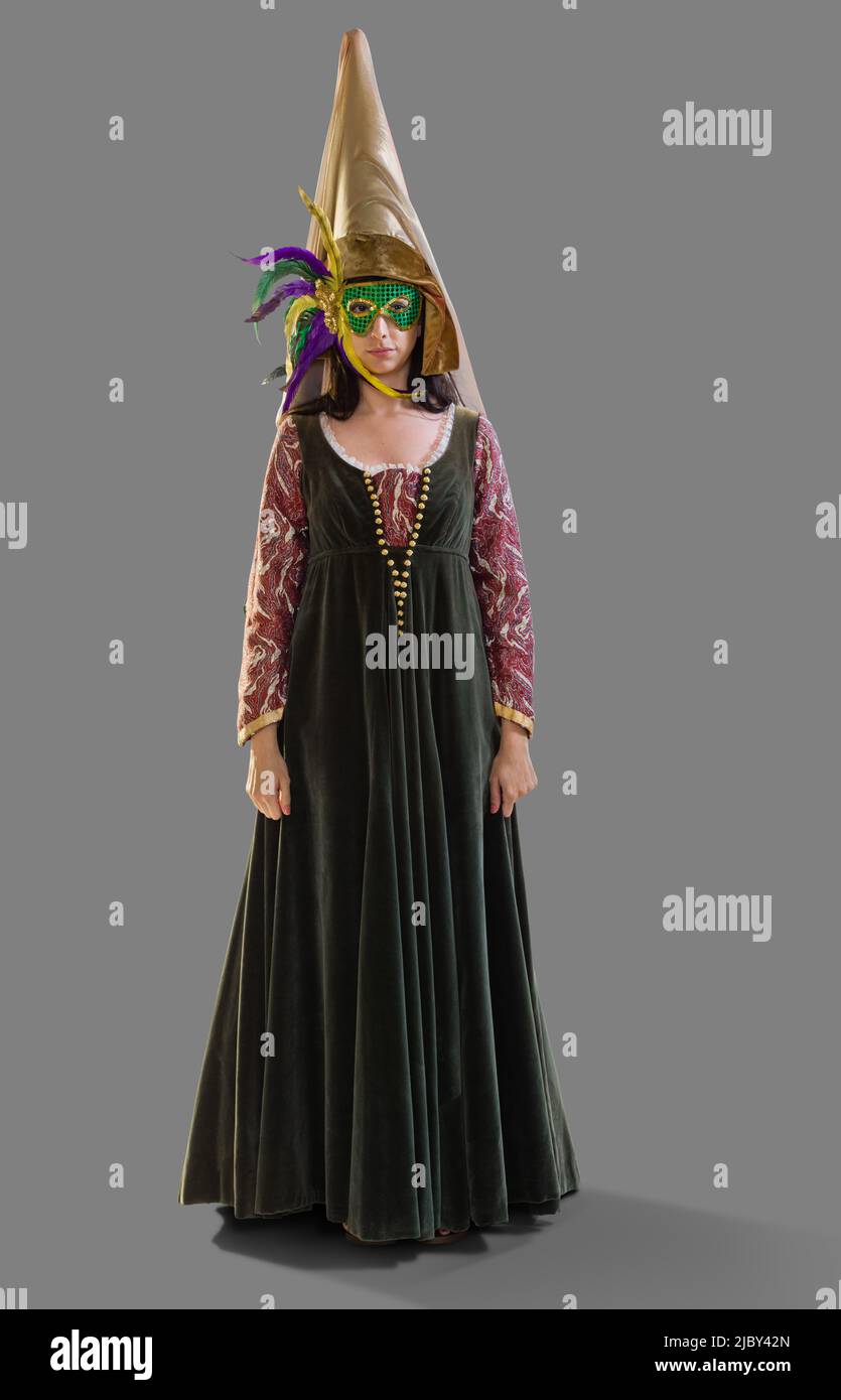 Portrait of a woman dressed as a Medieval Princess for Halloween ...