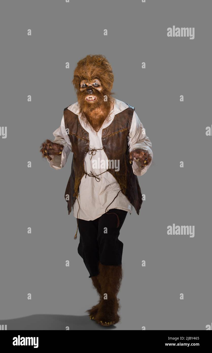 Full length portrait of a person dressed up in a Wolfman costume for ...