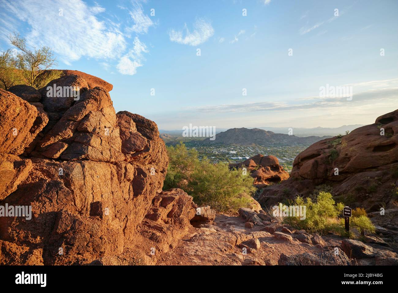 View of Phoenix Arizona from Camel Back Mountain trail Stock Photo - Alamy