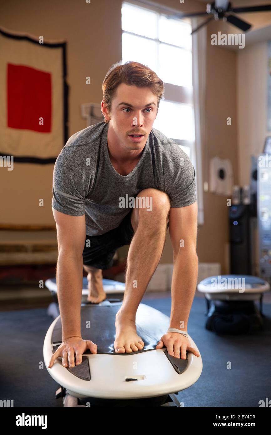 Balance sport board gym man hi-res stock photography and images - Alamy