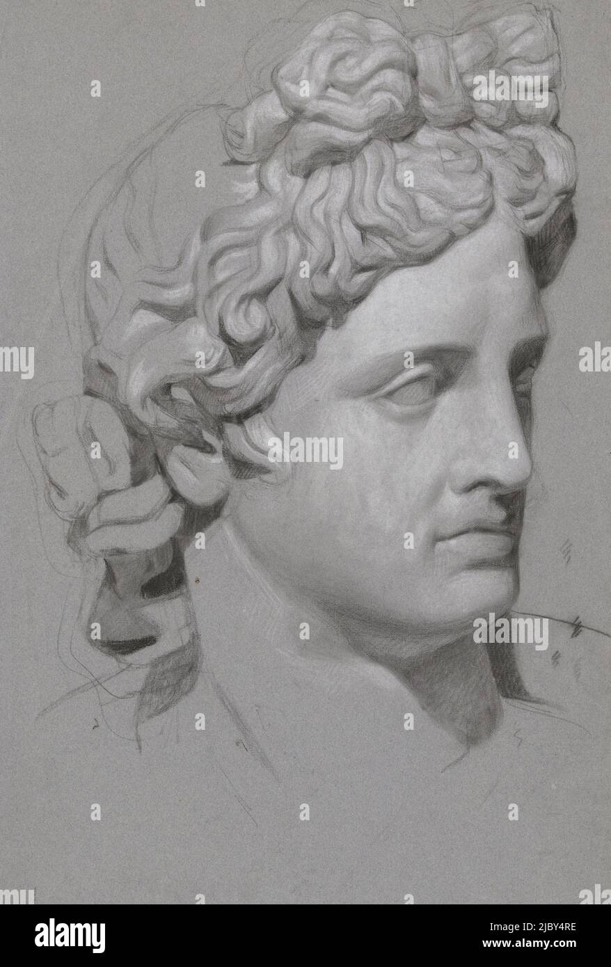 Plaster model of the head of a man, anonymous, 1700 - 1800, draughtsman ...