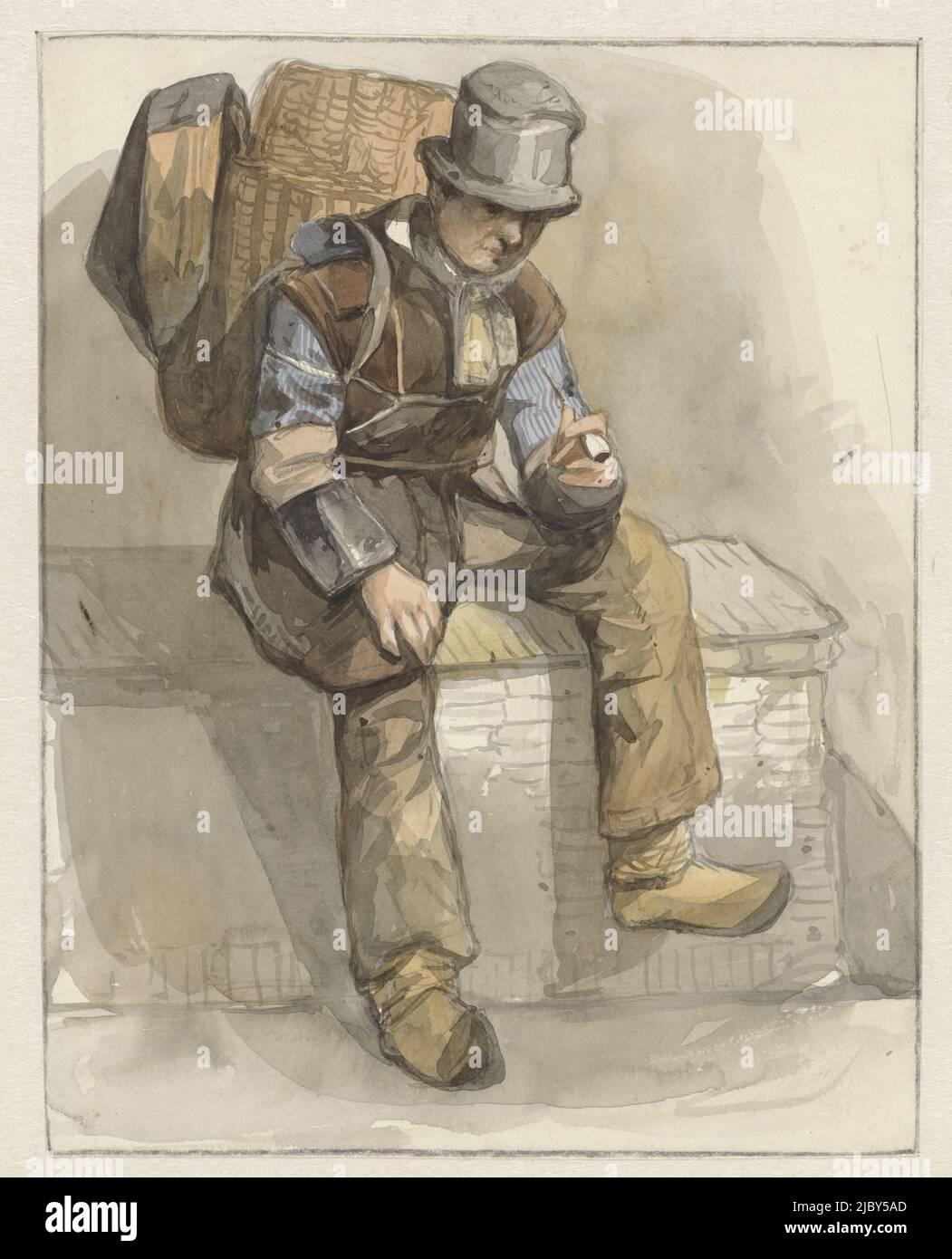 Seated peddler, Pieter Marinus van de Laar (attributed to), 1834 - 1862 ...