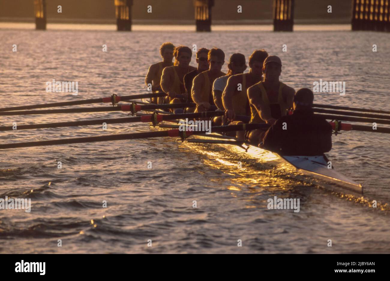 Rowing Eight competing in rowing competition Stock Photo - Alamy