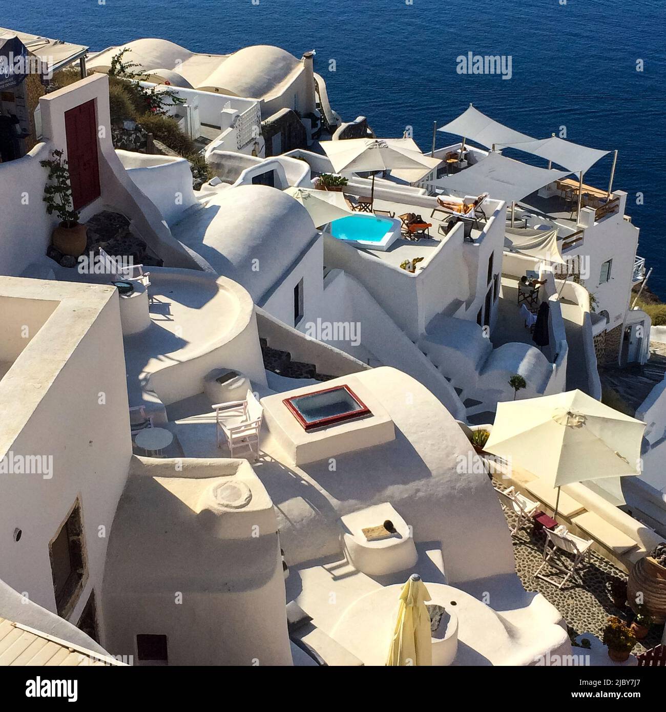 Rooftops of Santorini Stock Photo - Alamy