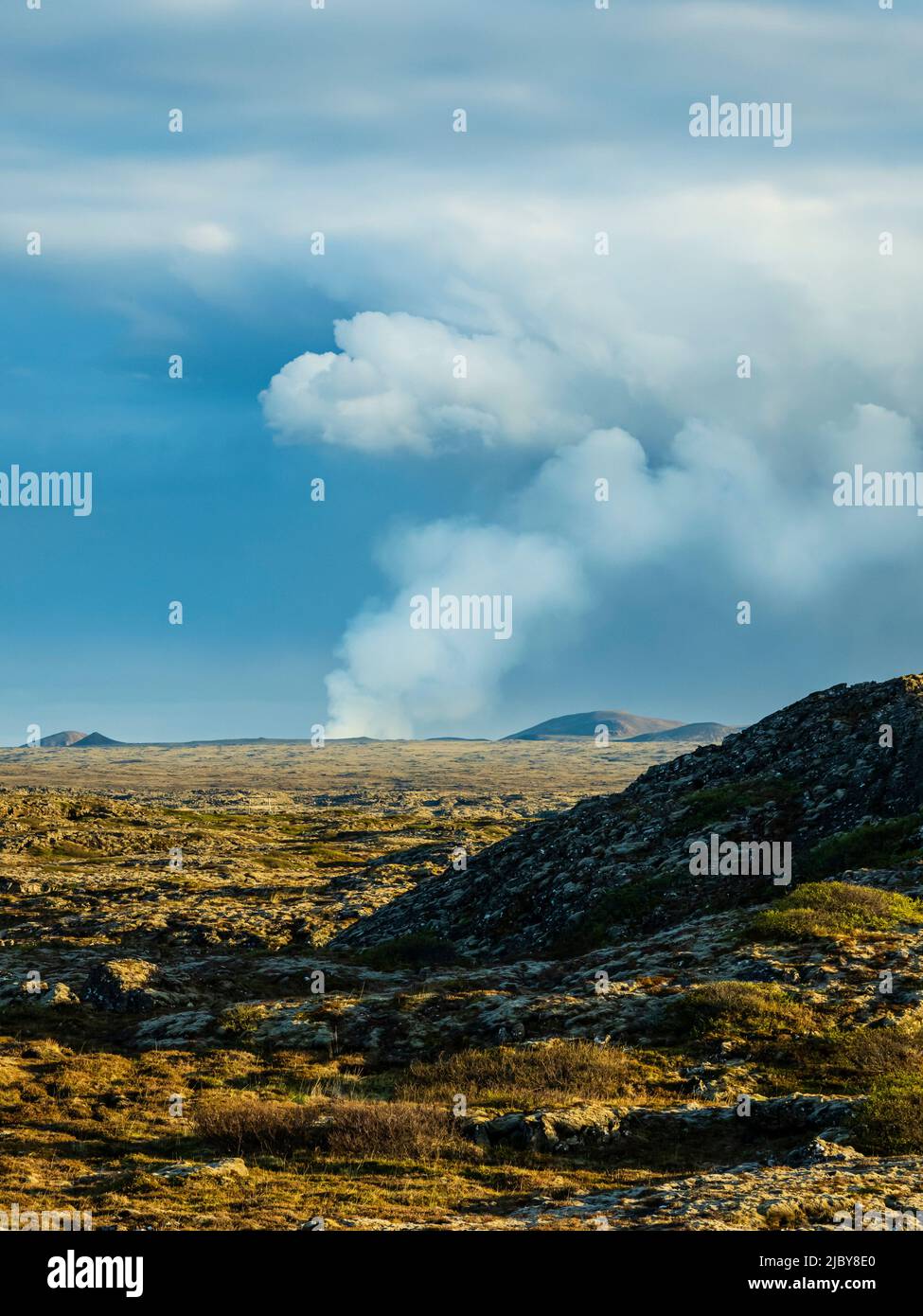 Steam cloud from Fagradalsfjall Volcanic eruption, Iceland Stock Photo ...