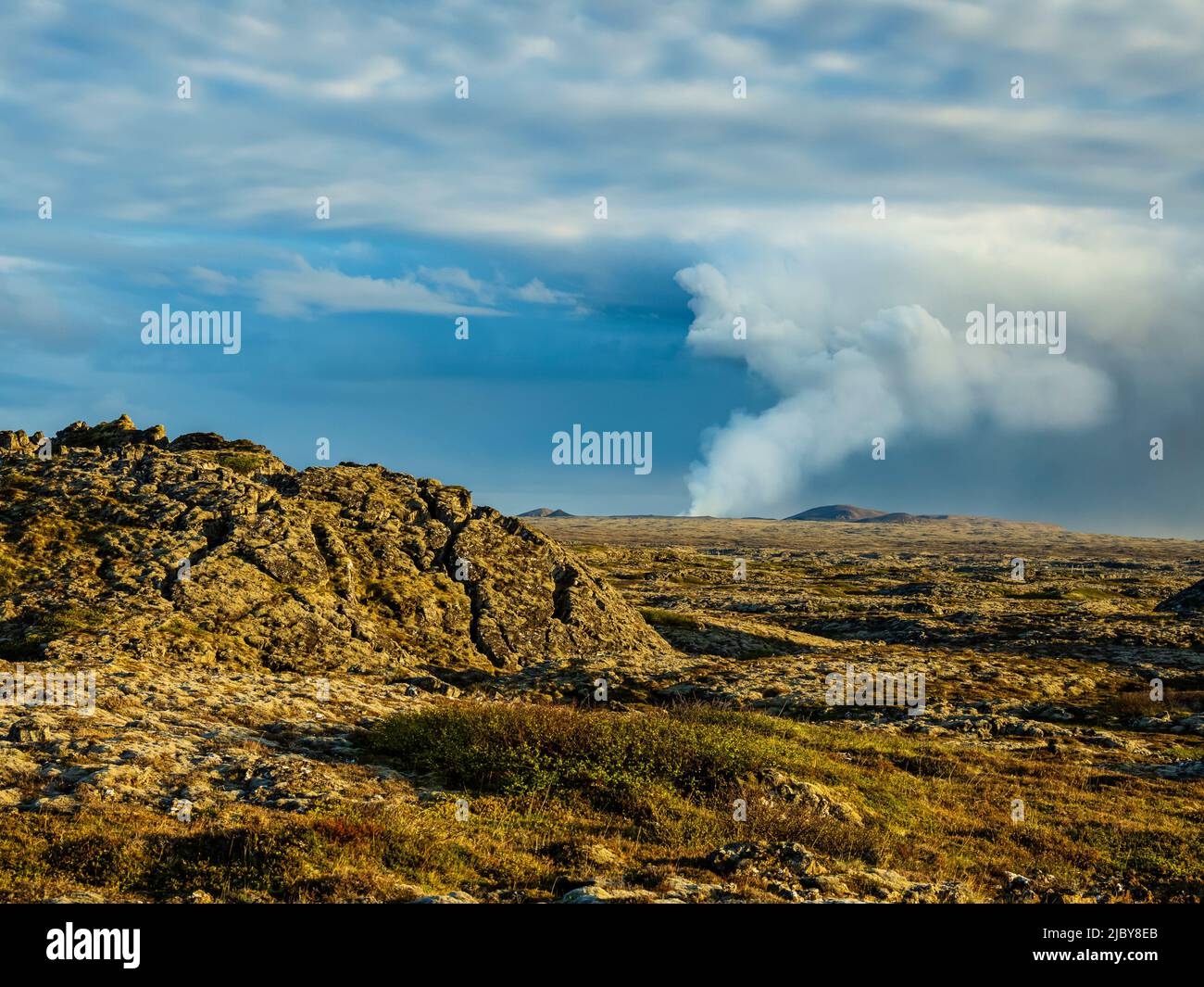 Steam cloud from Fagradalsfjall Volcanic eruption, Iceland Stock Photo ...