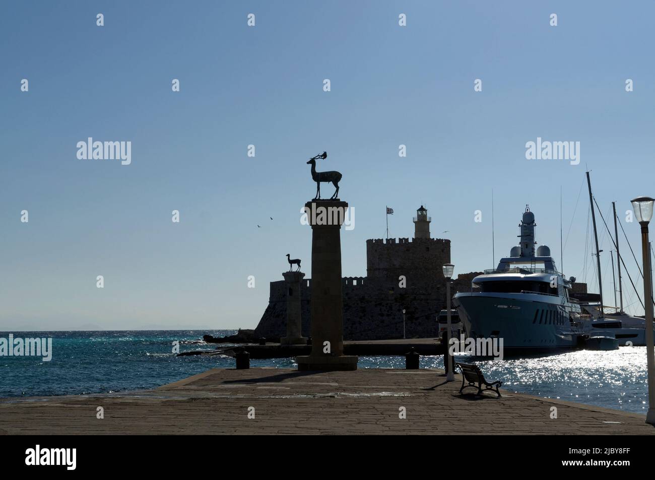 Platoni statues, deer -stag and and hind overlooking entrance to ...
