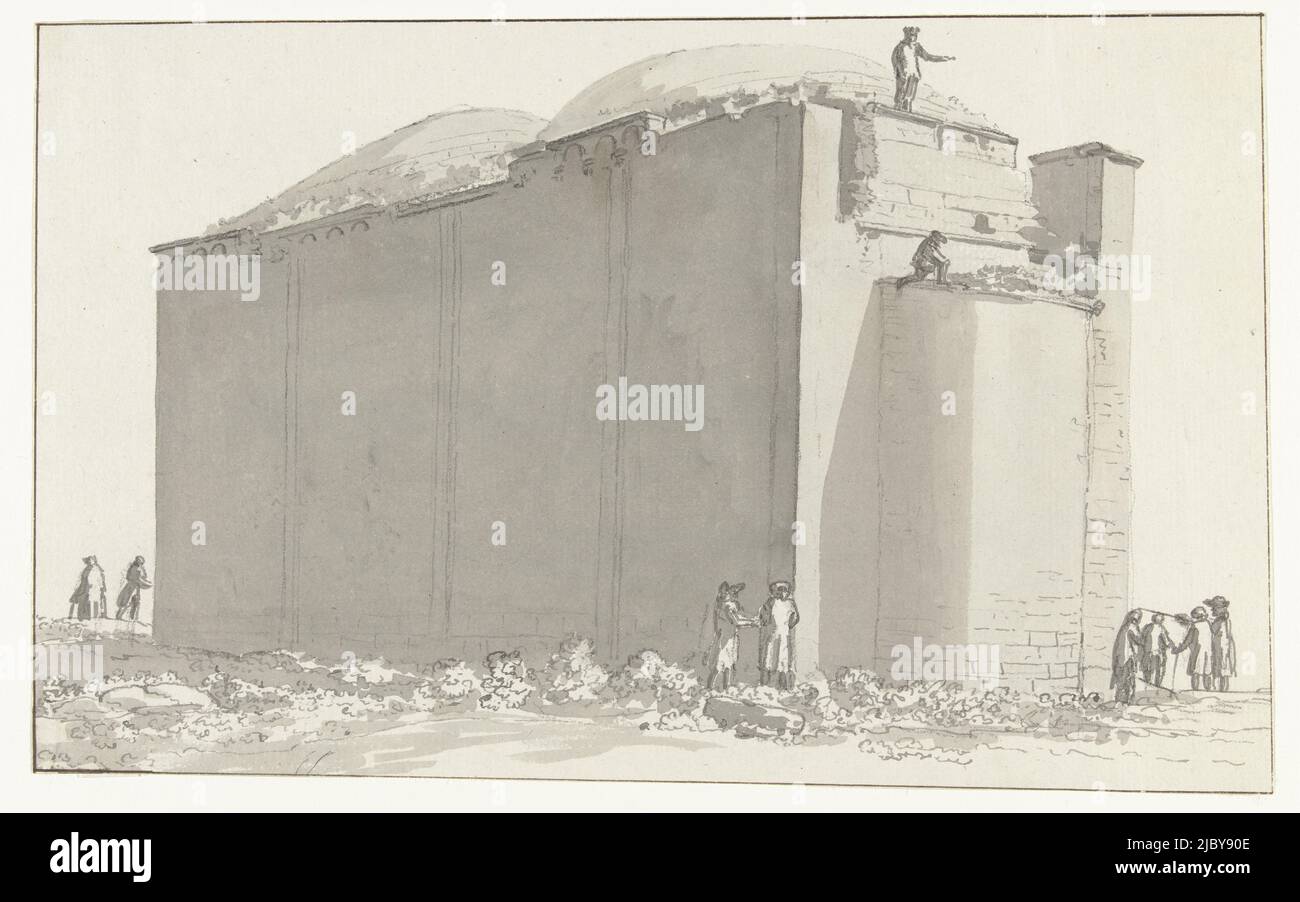 Exterior of the ancient temple located east of Gallipoli, Louis Ducros ...