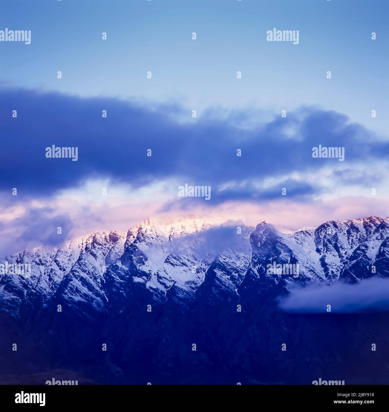 Snow capped Remarkables mountain range in New Zealand Stock Photo - Alamy