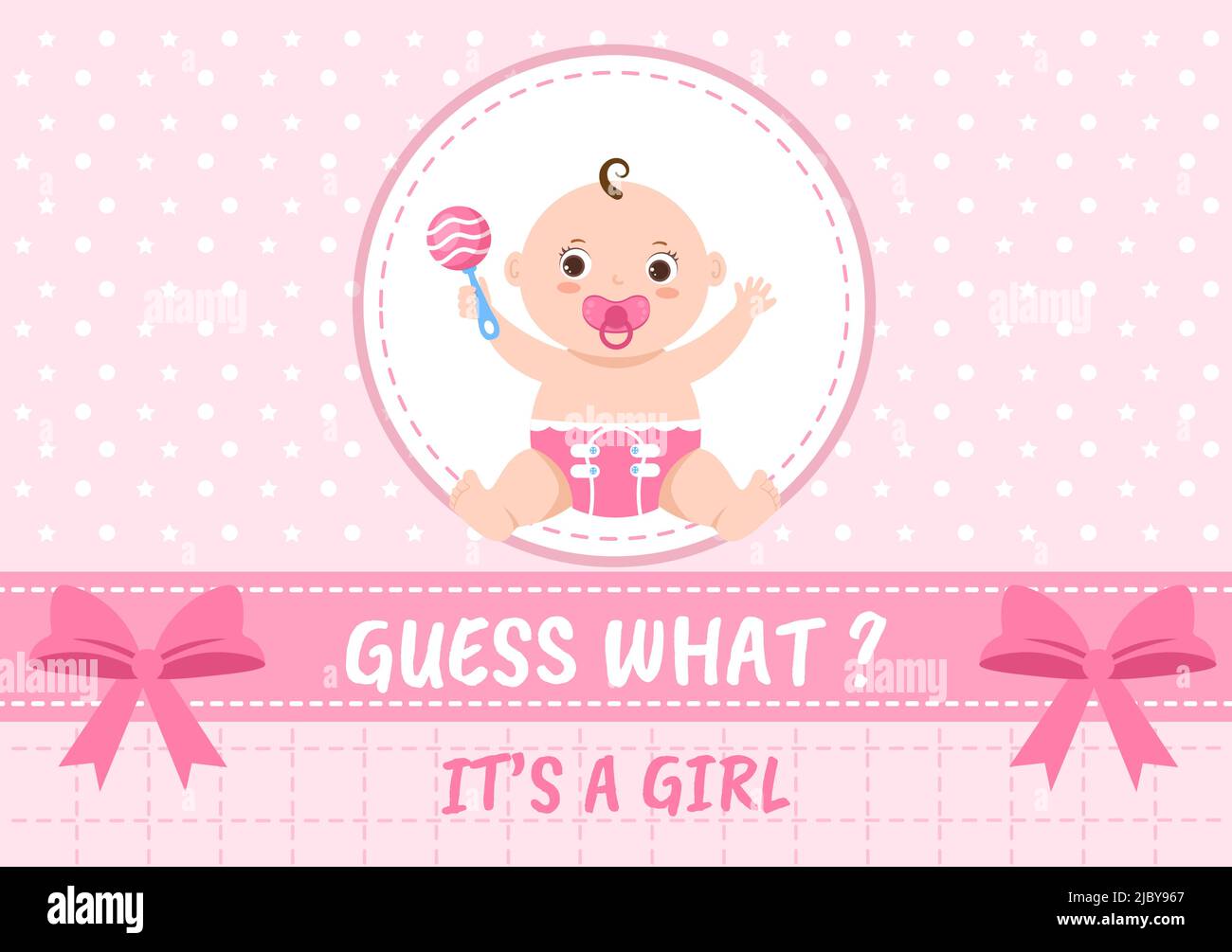 Birth Photo is it a Girl with a Baby Image and Pink Color Background ...