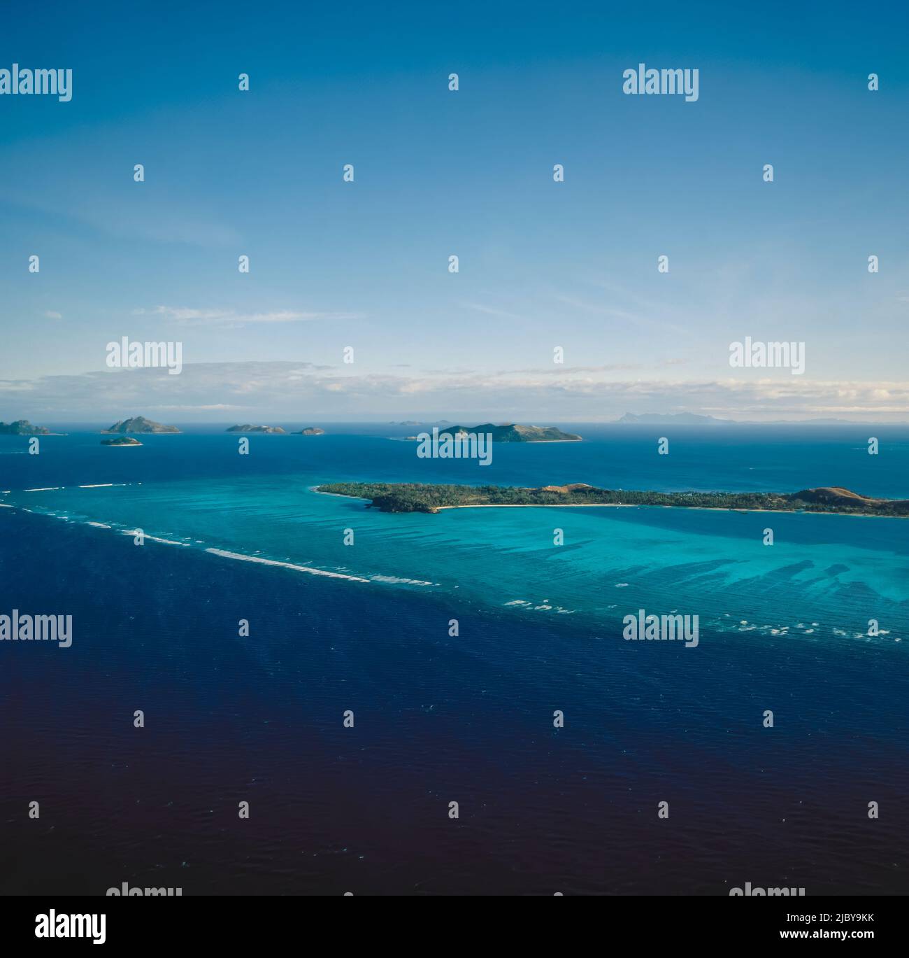 Aerial of a group of small pacific islands Stock Photo - Alamy